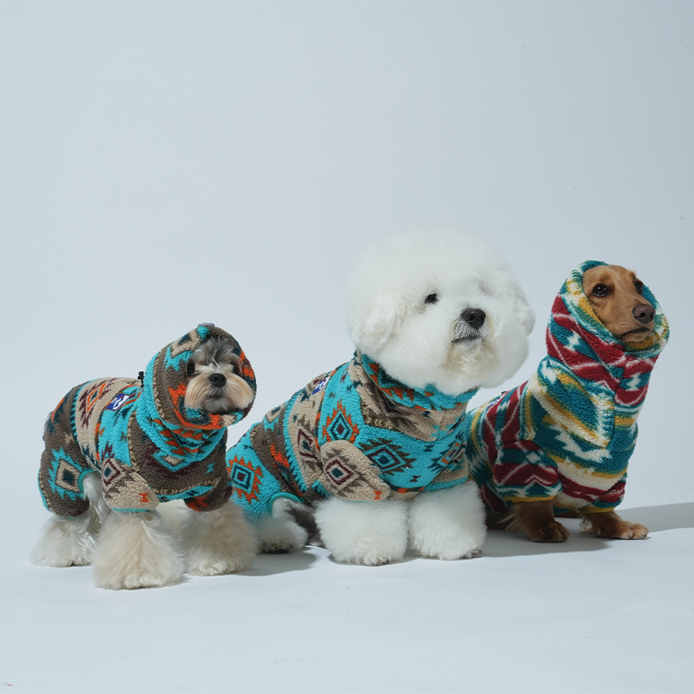 Sherpa Fleece Dog All-in-One with Integrated Snood | Full Body Warmer ...
